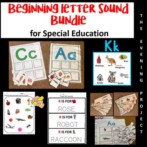 Beginning letter sound interactive activ. for Special Education with ...