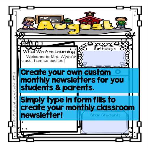 Editable Classroom Monthly Newsletter Templates | TpT