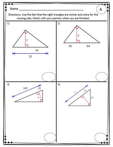 similar right triangle problems
