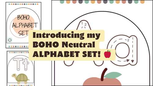 BOHO ALPHABET POSTERS with Letter Formation Arrows & Pictures | TPT