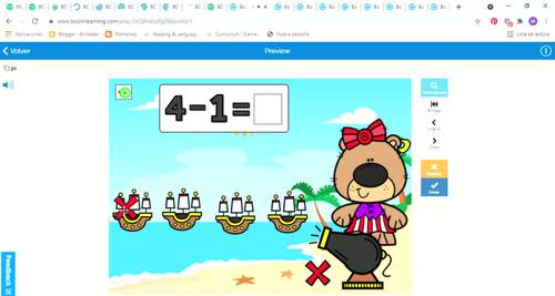 BOOM CARDS Summer: SUBTRACTION TO 10 | Math Pirates Distance Learning