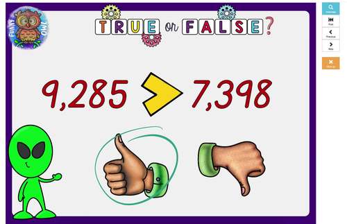 Comparing 4 digit Numbers | Boom Cards | Compare Numbers True or False Game