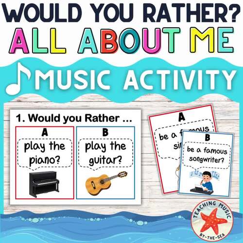 All About Me Music Would You Rather Card Activity | Back to School ...