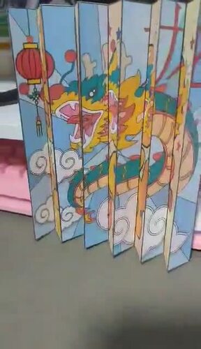 Happy New Year 2024 Year of Chinese Dragon Crafts Agamograph Art Poster 2D