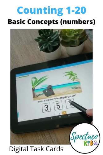 (DISTANCE LEARNING) Basic Concepts: Counting Numbers 1-20 | BOOM Cards™