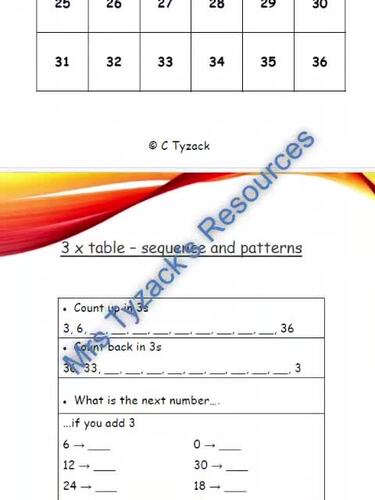 3 Times Table Booklet by Mrs Tyzack's Resources | TPT