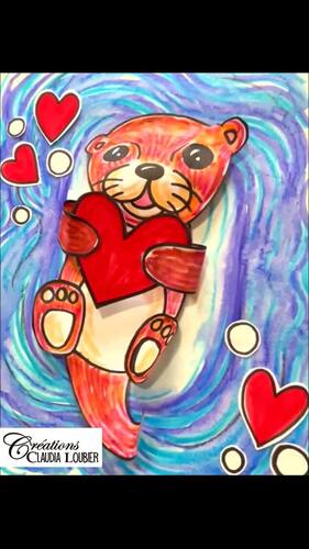 Valentine's Day Craft Activities - Otter Love - Art Lesson Plan ...