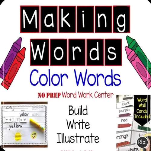 Color Words - Making Words Writing Center by Little Learning Corner
