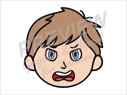Emotion Faces Clip Art Set Kids All Feelings {Clipart for Teachers}