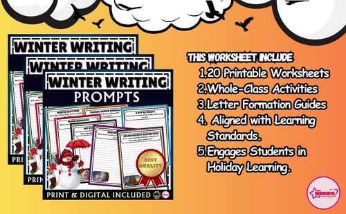 Christmas Winter Writing Prompts Morning Work Activity 3rd 4th 5th 6th ...