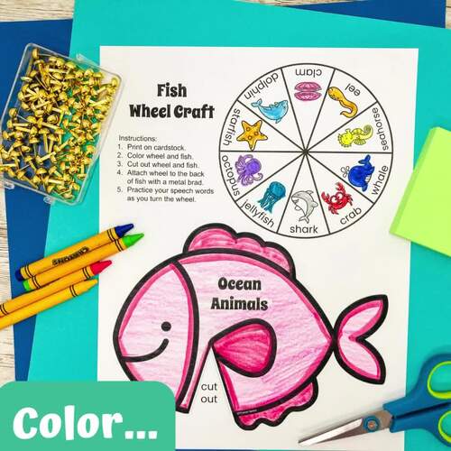 Fish Craftivity Articulation Language Activity Summer Speech Therapy ...