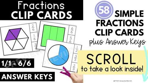 Hands On Fraction Activity | Fraction Clip Cards | Identifying Fractions
