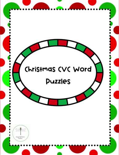 Christmas CVC Word Puzzles by DragonflyTeacher Creations | TpT