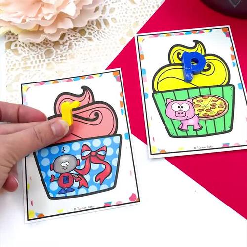 Cupcake Initial Sounds Activity - Birthday Self-Checking Alphabet Activity