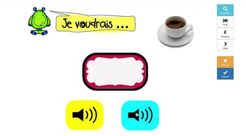 Food snacks nourriture French BOOM CARDS Audio Only by Digital For French