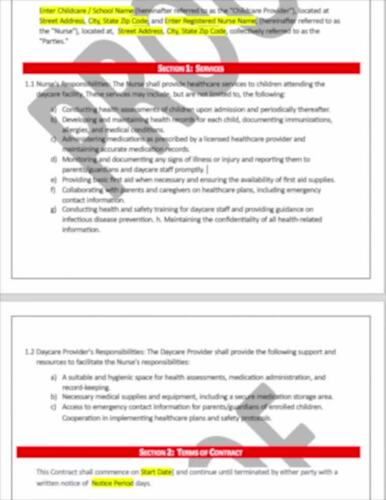 Nurse Contract by Admin 4 You | TPT