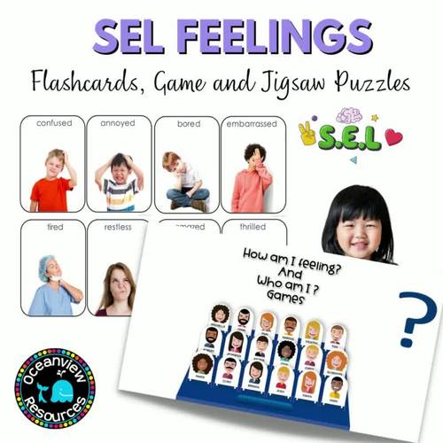 FEELINGS Flashcards l Scenario cards l Puzzle l SEL l PPT Game | TPT