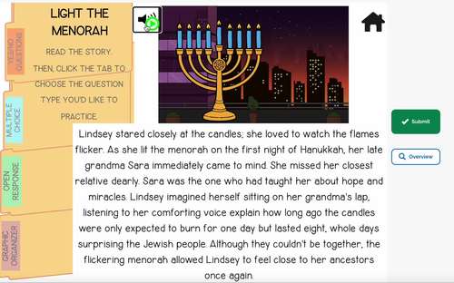 Hanukkah Short Stories Boom™ Cards | Paragraph Comprehension | TPT