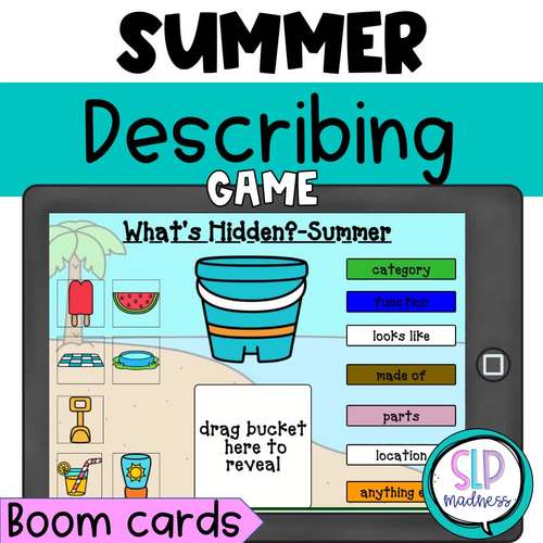 Describing Games and Pictures Summer Speech Therapy Activities Boom Cards