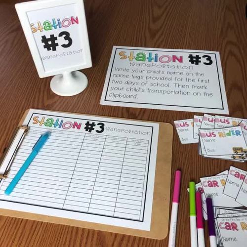 Meet the Teacher Stations Open House EDITABLE Transportation Supplies ...
