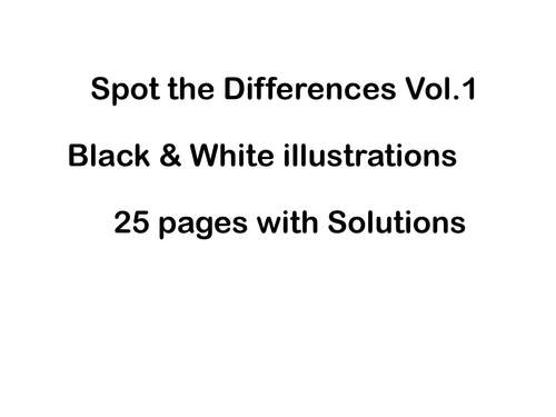 Spot The Differences 25 Picture Puzzle Activity Visual Perception Skill