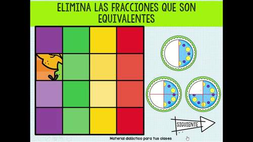 Fracciones equivalentes | Juego de Power Point | Spanish Resources