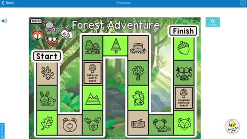Gross Motor DIGITAL Board Game for Teletherapy (FOREST THEME) by Sarah ...