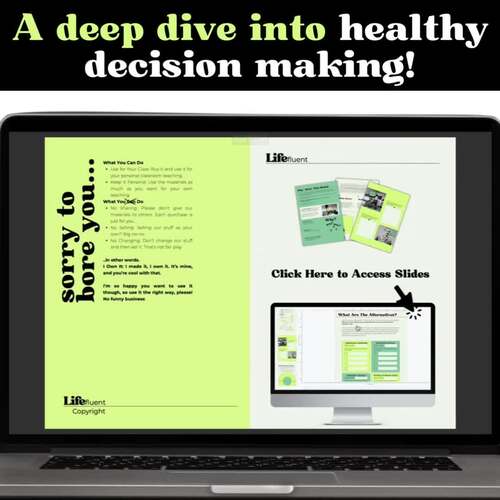 Healthy Decision Making For Teens | Interactive Workbook On Growth Mindset