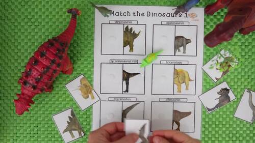 Match the Dinosaur Heads Interactive Activity, Front & Back, Heads to Tails