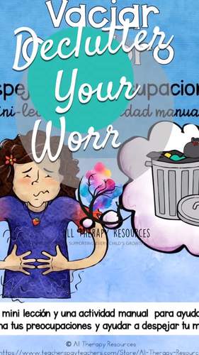 Worries Anxiety Brain Dump - Declutter your Worries Activity - SPANISH ...