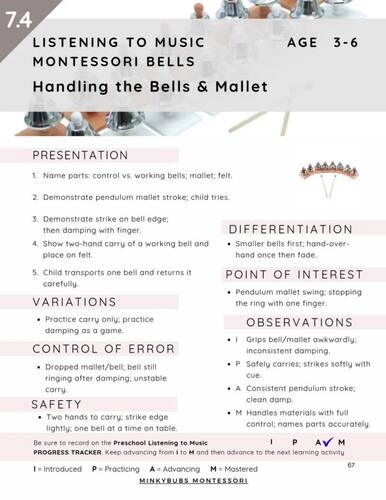 ECE Montessori Music Montessori Bells LISTENING to Music Montessori Manual