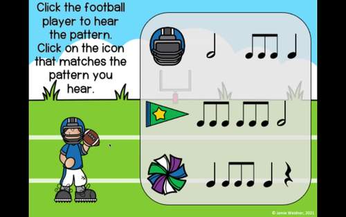 Triplet Rhythm Game for Google Slides Football Theme by Caffeinated J