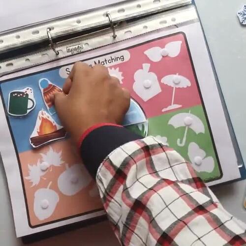 Seasons matching activity, preschool and kindergarten matching activity