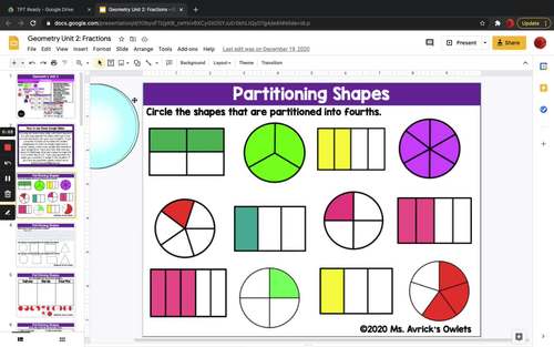 Fraction Activities (Geometry Unit 2) by Ms Avrick's Owlets | TPT