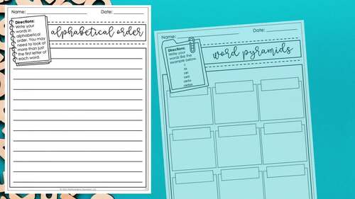 Spelling & Vocabulary Activities | Spelling Lists | Word Work | 4th Grade