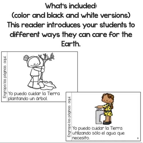 Earth Day Reader In Spanish/ El día de la Tierra | TpT