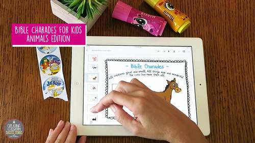 Bible Charades Game for Kids Animals Edition, Printable and Digital