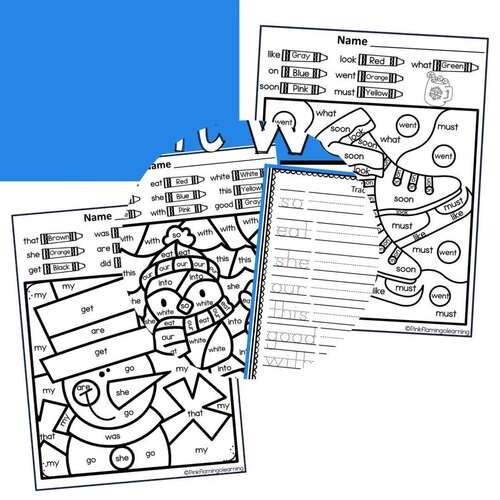 Winter Color by Code Sight Words Winter Color by Sight Words Tracing ...