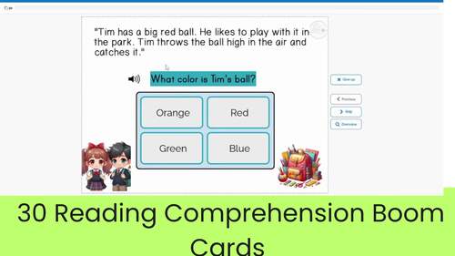 End Of Year Reading Comprehension Boom Cards by Limes and Lemons