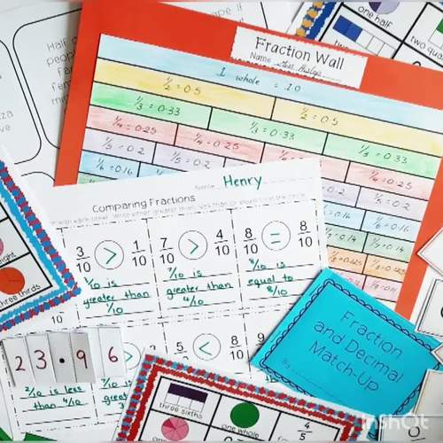 Converting Fractions to Decimals - Games Activities Posters & Worksheets