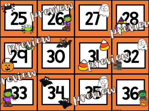 Halloween Number Cards Hide and Seek Pocket Chart Game by Anh Huynh