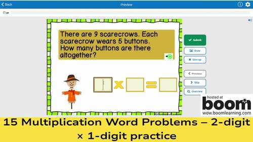 Thanksgiving Multiplication and Division Word Problems Digital Boom™ Cards