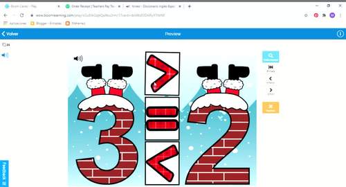 BOOM CARDS NAVIDAD: Comparación de números | Christmas Greater Less Equal