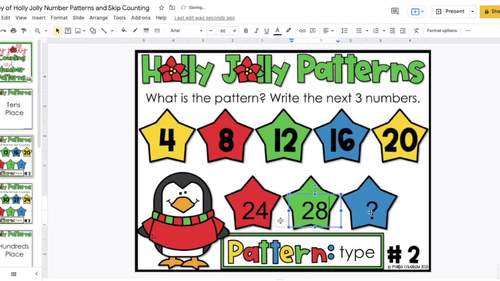 Number Patterns and Skip Counting | December Christmas Math Centers