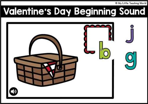 Valentine's Day Beginning Sound Boom Cards by My Little Teaching World