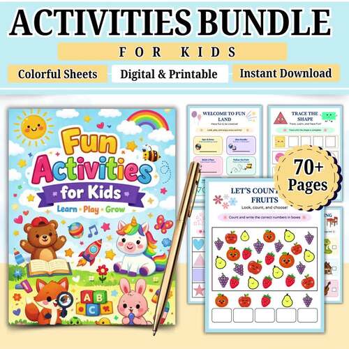 Kids Activity Workbook PDF | Preschool & Kindergarten Learning ...