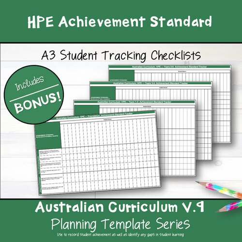 V9 Australian Curriculum HPE ACHIEVEMENT STANDARD CHECKLIST Bundle Pack ...
