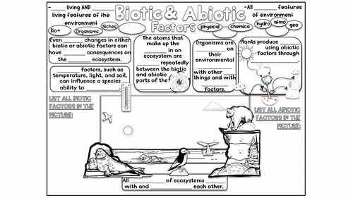 Biotic & Abiotic Factors Doodle Notes & Quiz | NGSS Ecology and Ecosystem