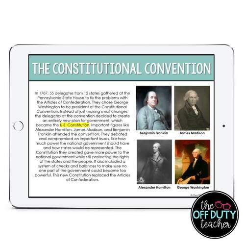 The Constitution Digital Activities Resource (Google Slides/PowerPoint)
