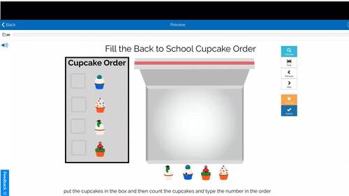 Back to School Life Skills Math Counting and Inventory Cupcake Order ...